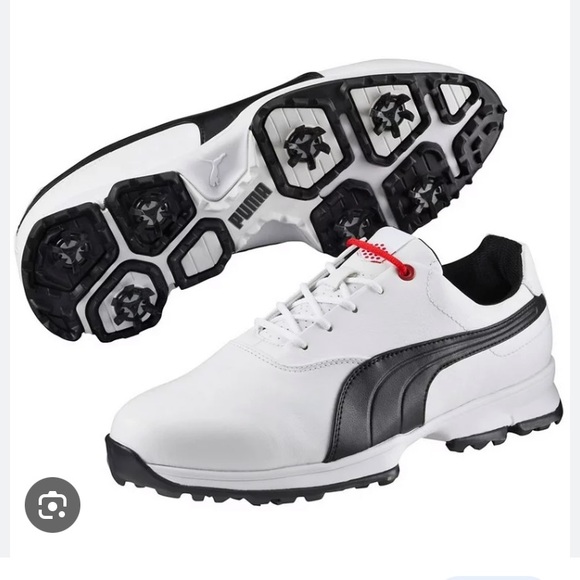 Puma | Shoes | Puma Ace White Leather Golf Shoes Cleats Mens Size 15 ...